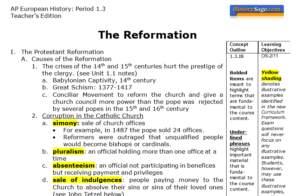 AP European History Redesigned Lecture Notes for Teachers – History Sage